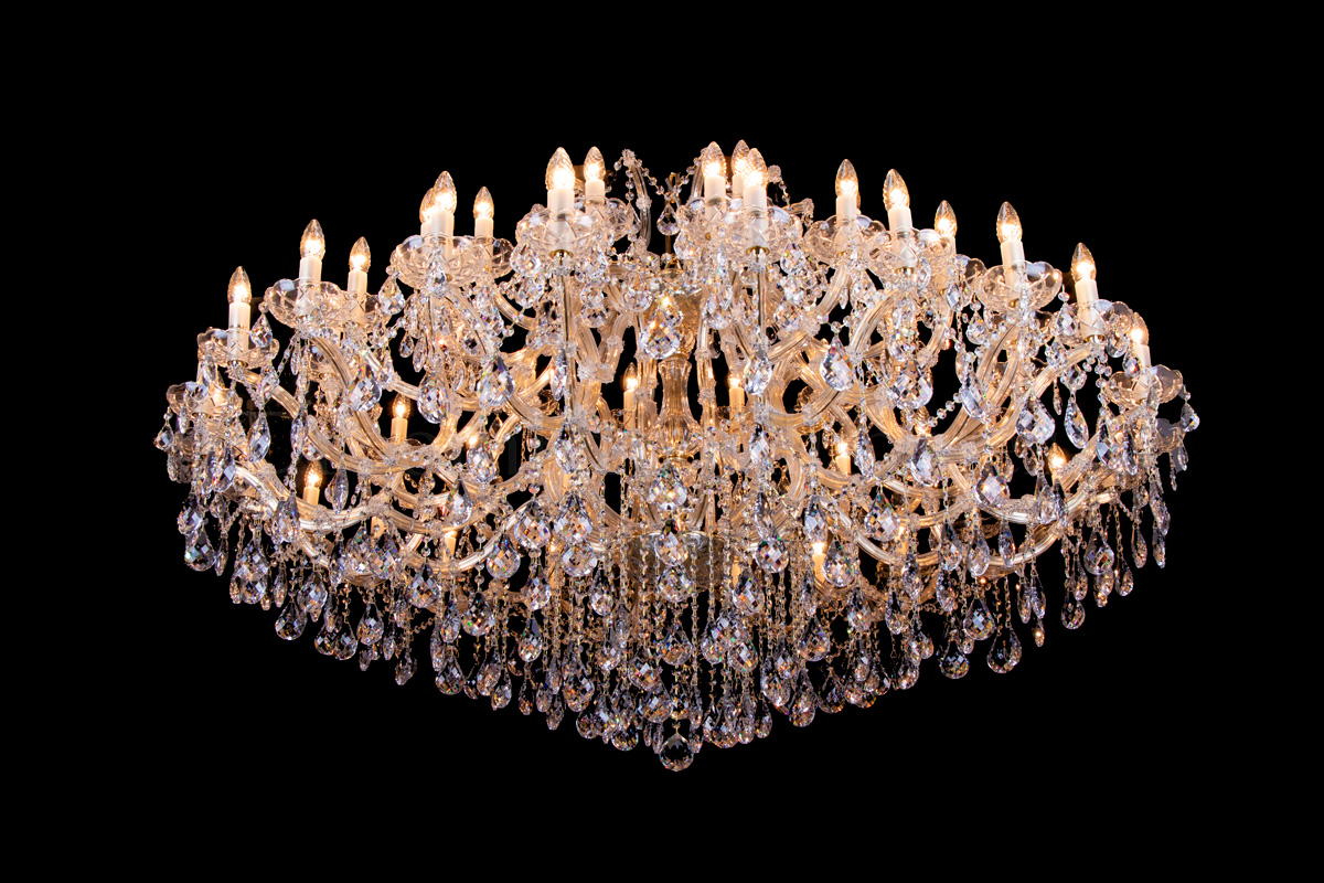 Crystal Chandelier Maria Theresa 54 lights Wide Model - Ø170cm/Gold - Crystal chandeliers